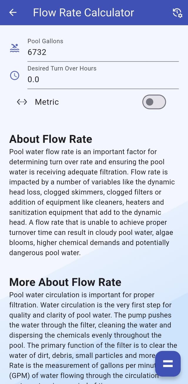 Pool Flow Rate Calculator - GPM & Velocity Guide | Pool Chemical Calculator